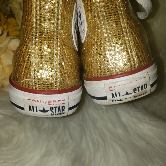 Converse | Shoes | Converse Girls Size 2 Sparkly Gold | Poshmark